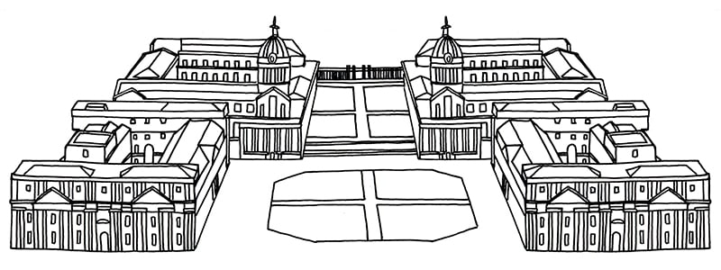 Royal Borough of Greenwich London Map Drawing
